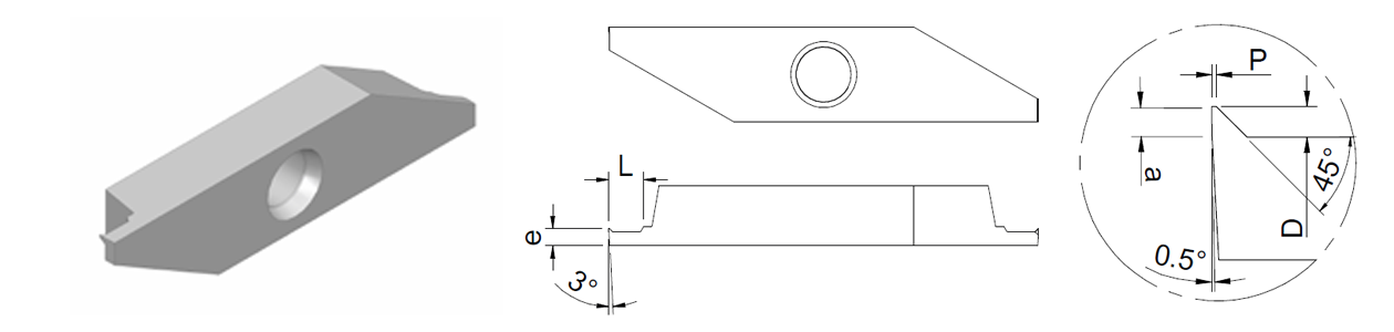 090RB Back axial grooving insert with flat plan