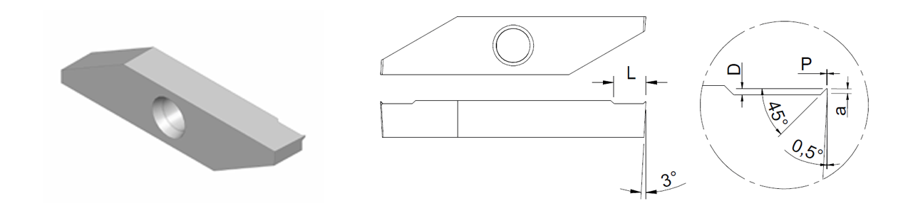 090RF Front axial grooving insert with flat plan
